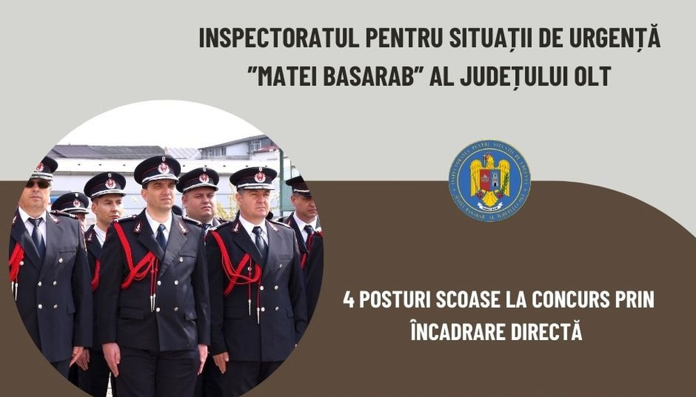 ISU Olt face angajări prin încadrare directă. Patru posturi scoase la ...