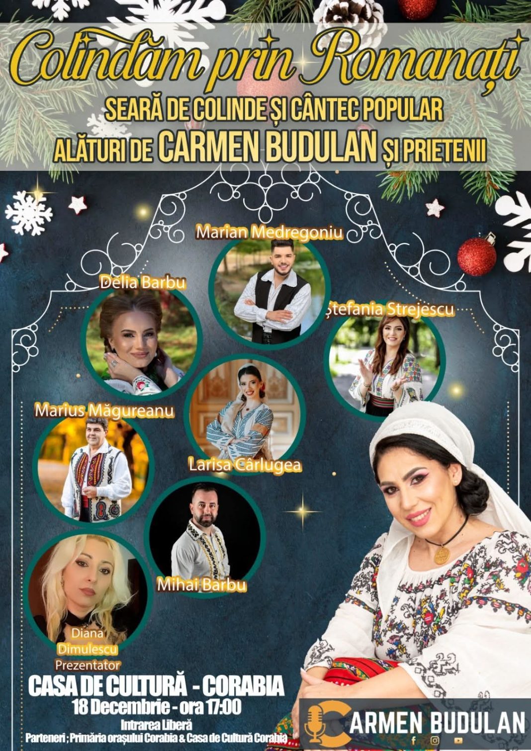 Corabia. "Colindăm prin Romanați", spectacolul oferit de artista Carmen ...